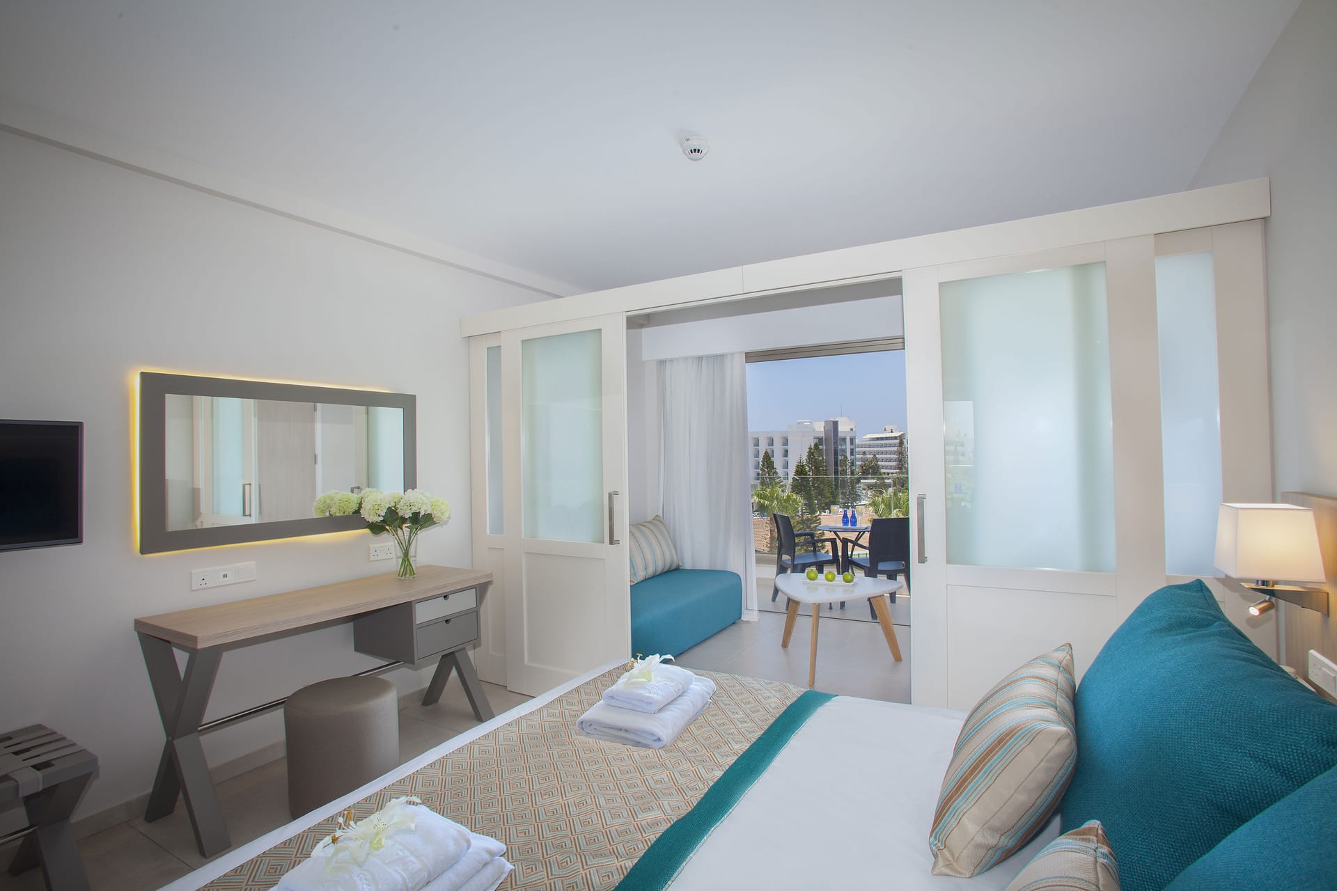 Family Room Sliding Doors Inland View - Atlantica Aeneas Resort, Ayia ...