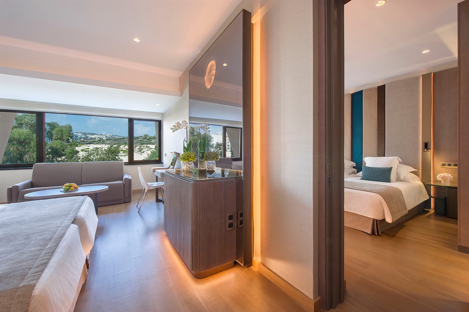 Two Connecting Double Rooms with Inland View - Amathus Beach Hotel ...