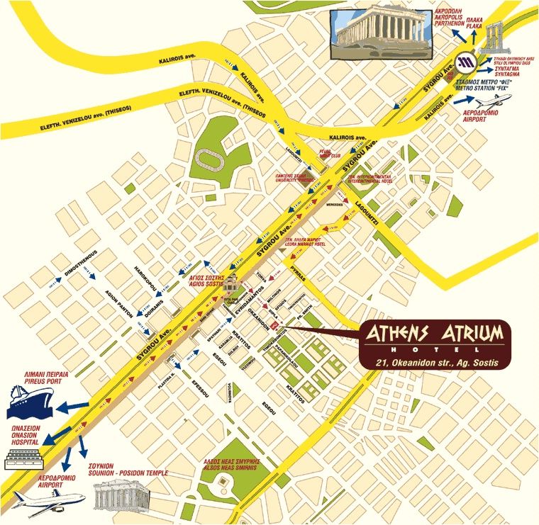 Map & directions - Athens Atrium Hotel - Athens Hotel - Greece | Book ...