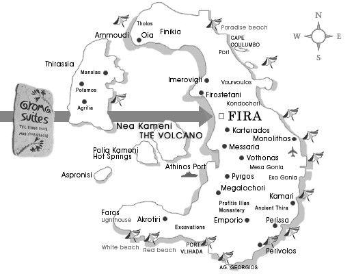Map & directions - Aroma Suites Fira Santorini Greece | Book Online