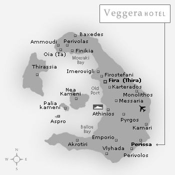 Map & directions - Veggera Hotel Perissa Beach Santorini Greece | Book ...