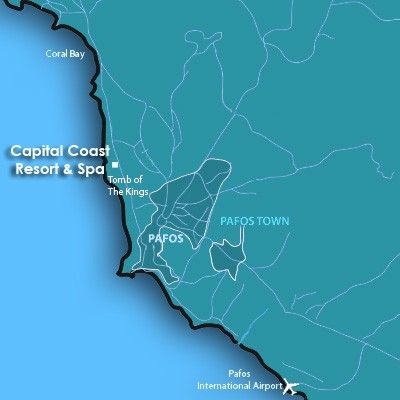 Map & directions - Capital Coast Resort & Spa in Paphos, Cyprus | Book ...