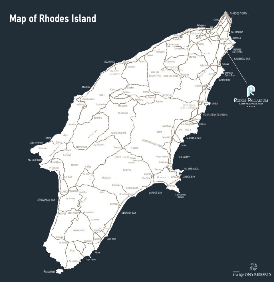 Map & directions - Rodos Palladium Leisure & Wellness, Rodos, Rhodes ...