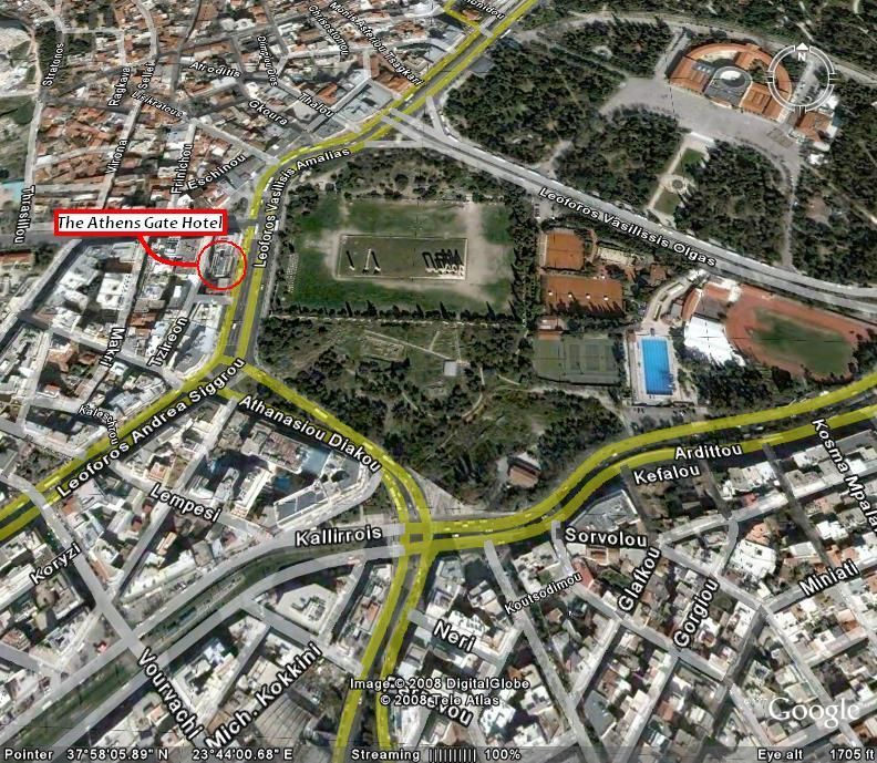 Map & directions - The Athens Gate Hotel in Athens City Center, Greece ...