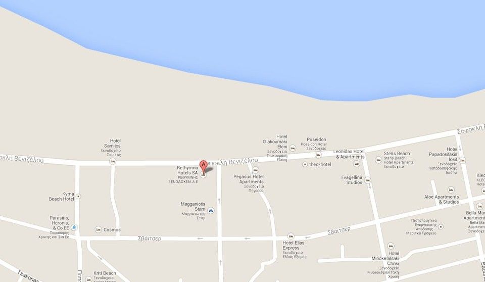 Map & directions - Aquila Porto Rethymno |5*| Rethymno | Crete | Book ...