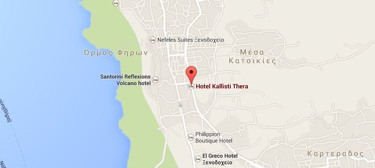 Map & directions - Kalisti Hotel & Suites, Fira Town, Santorini | Book ...