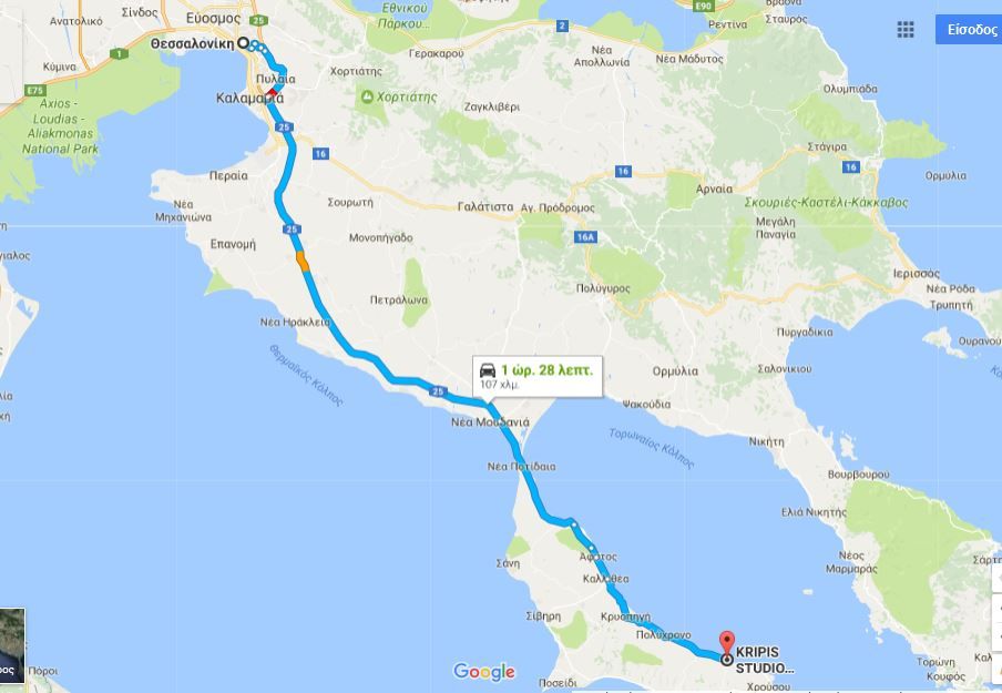 Map & directions - Kripis Apartments Halkidiki -Pefkohori, Greece ...
