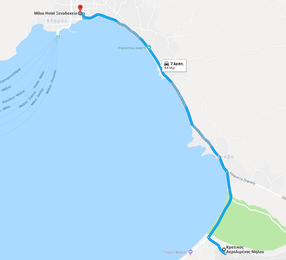 Map & directions - Milos Hotel | Book Online