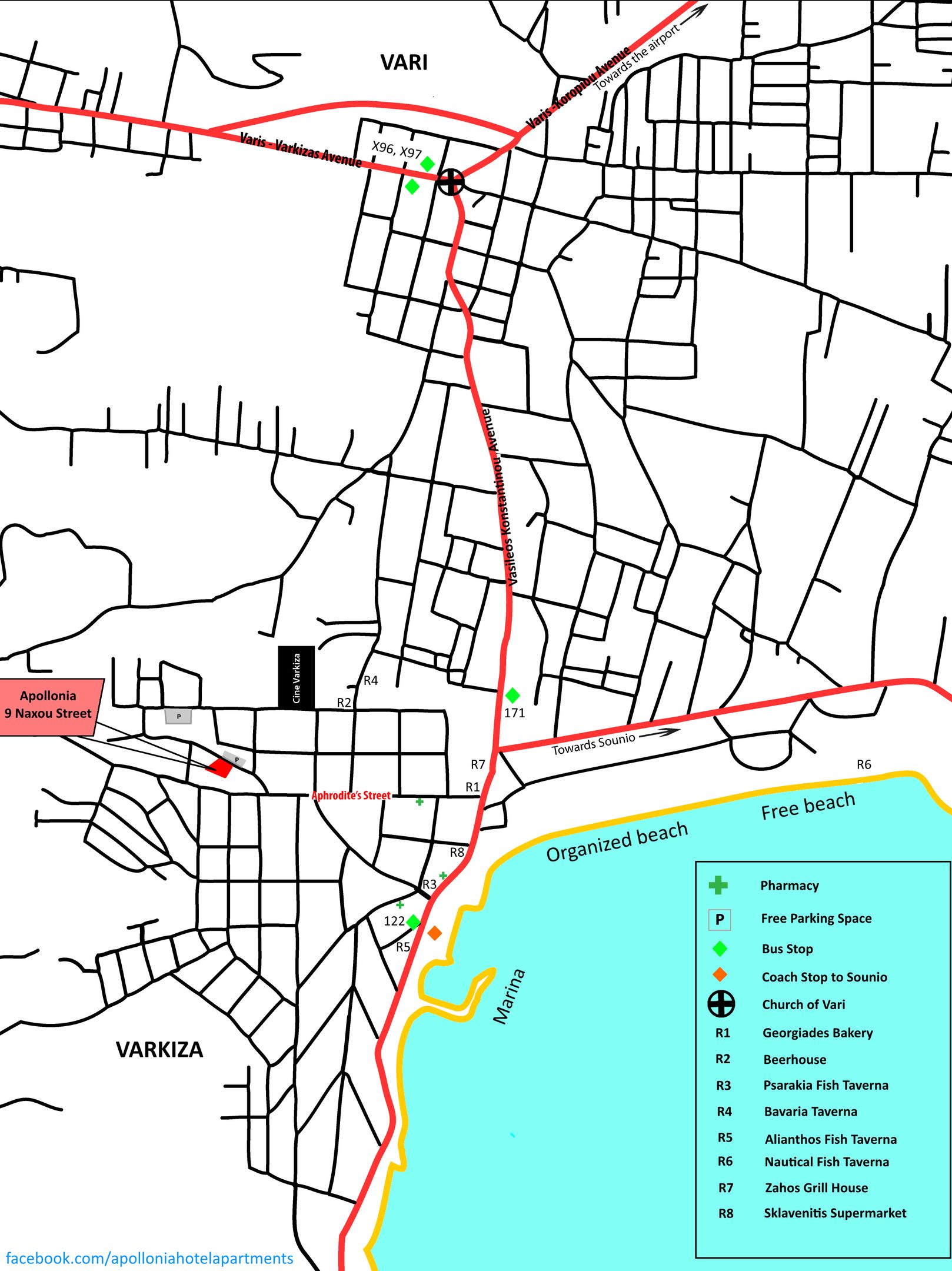 Map - Apollonia Hotel Apartments Athens, Greece | Book Online