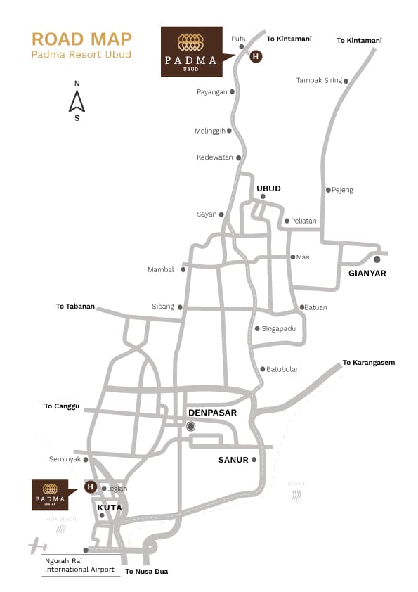 Map & directions - Padma Resort Ubud, Bali, Indonesia | Book online