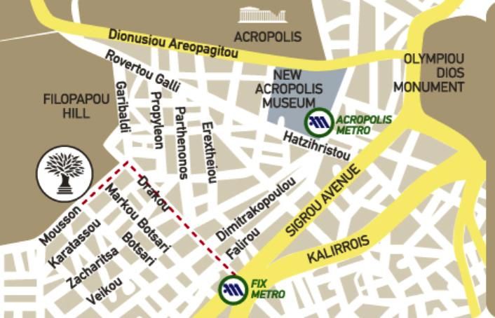 Map & directions - Acropolis Hill Hotel Athens Akropolis Athens Greece ...