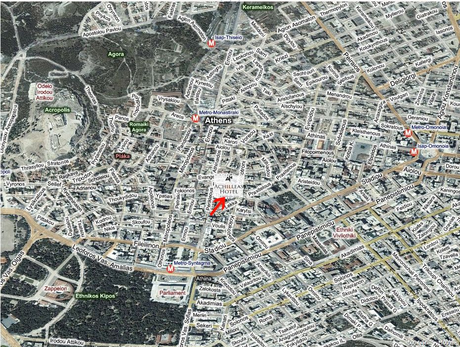 Map & directions - Achilleas Hotel Athens Syntagma Plaka Athens Center ...
