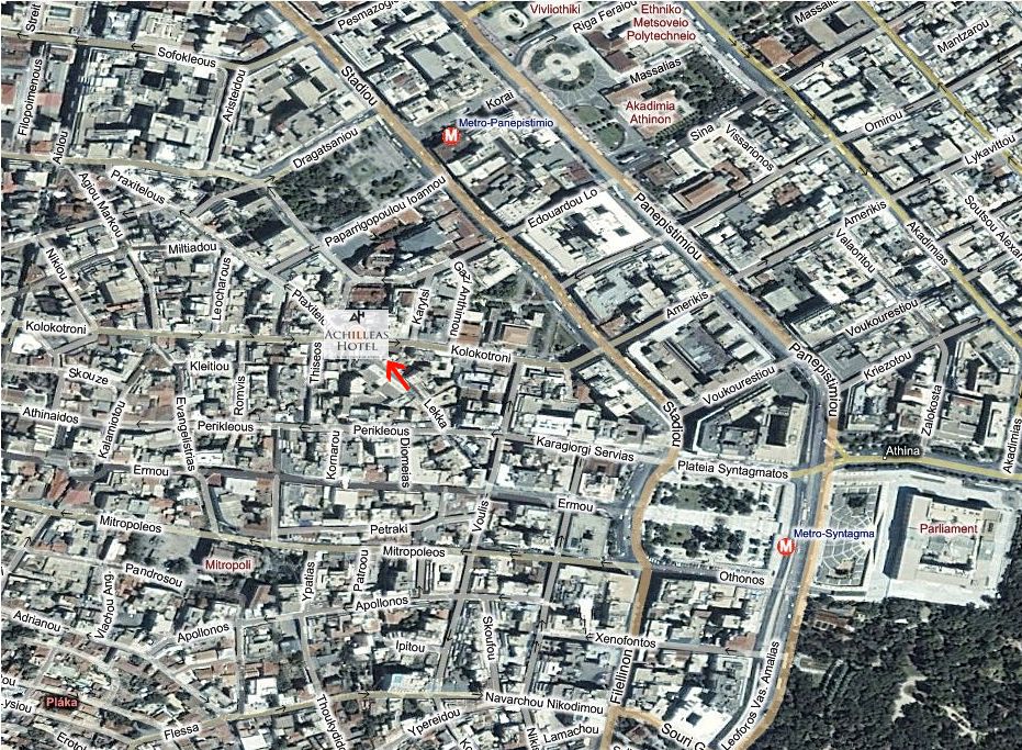 Map & directions - Achilleas Hotel Athens Syntagma Plaka Athens Center ...