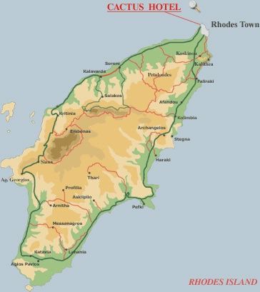 Map & directions - Cactus Hotel Rhodes Greece | Book Online